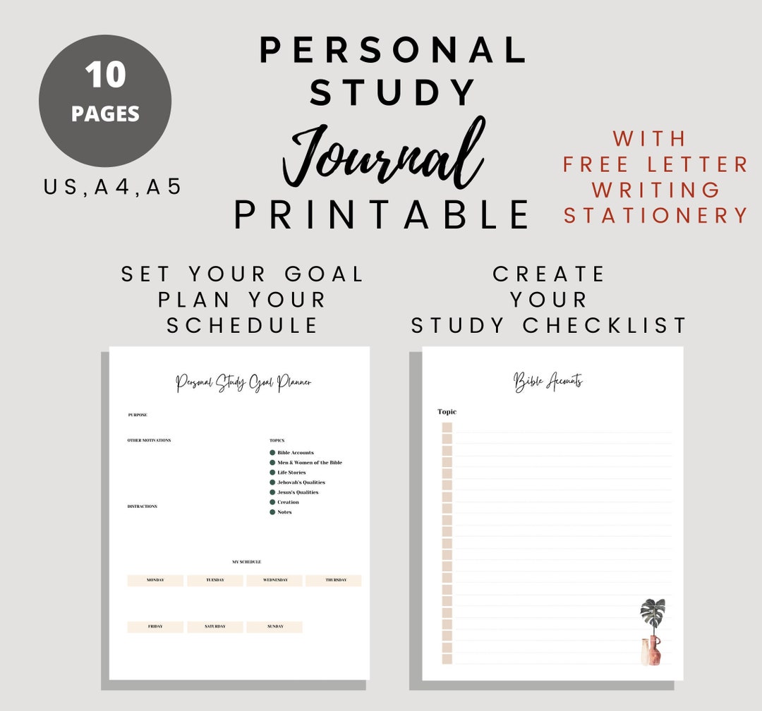 JW Personal Study Journal Printable Jw Study Notebook | Printable Jw ...