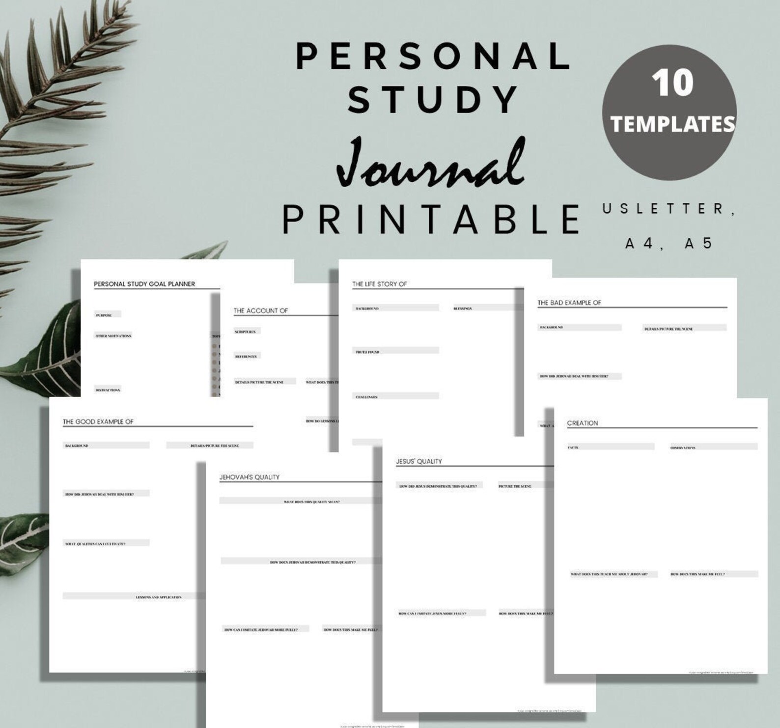 Printable JW Personal Study Journal Jw Journal Bible Study - Etsy
