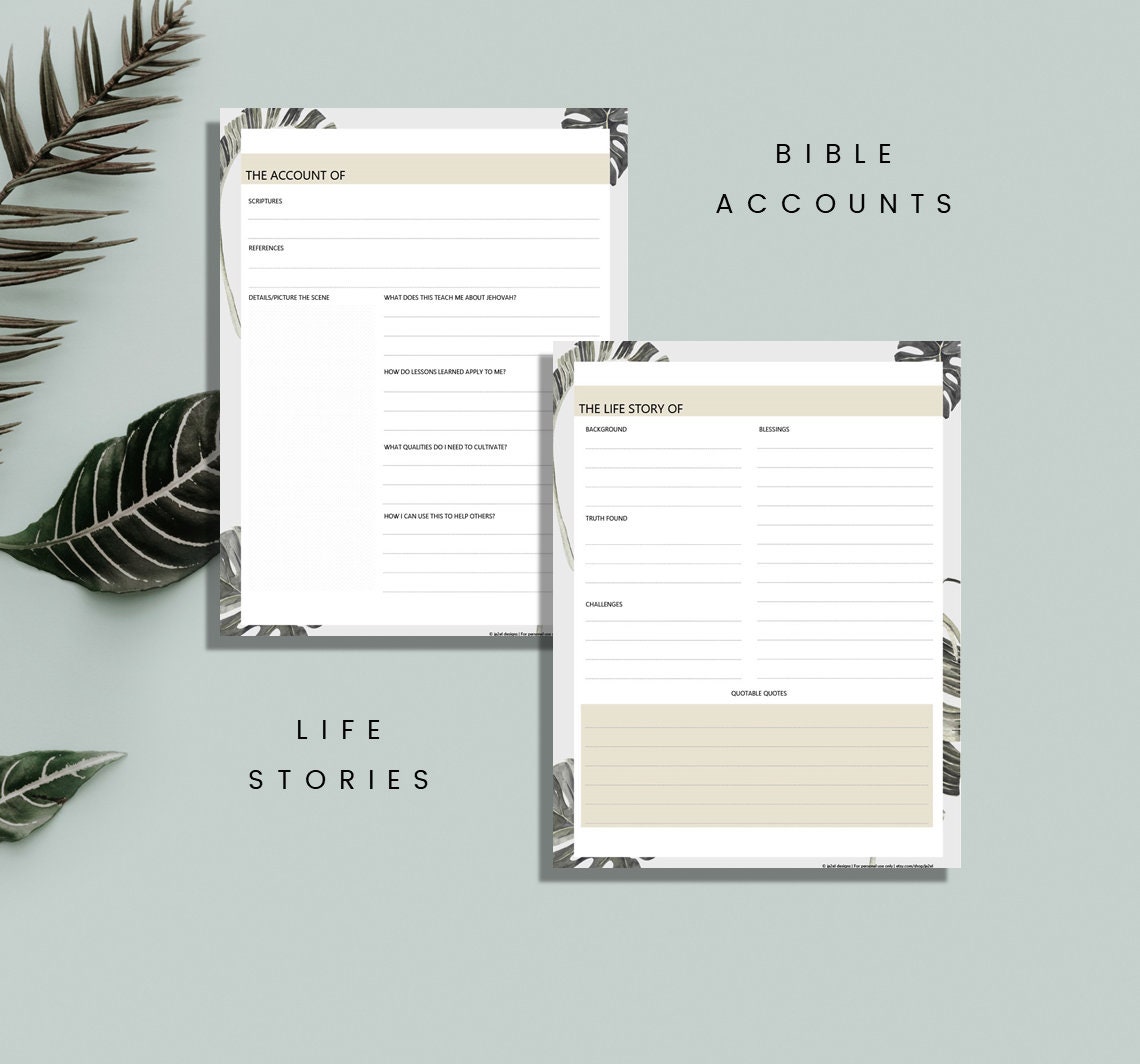 Printable Personal Study Journal JW Bible Study Journal | Personal ...
