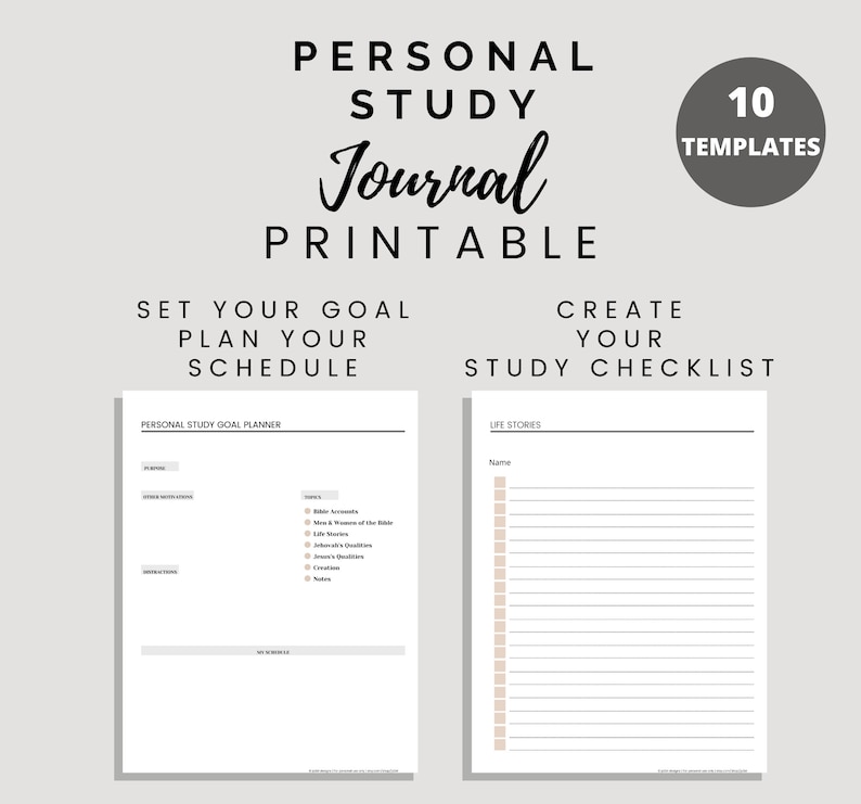 JW Personal Study Journal | Digital Notebook, Bible Study Guide (PDF ...