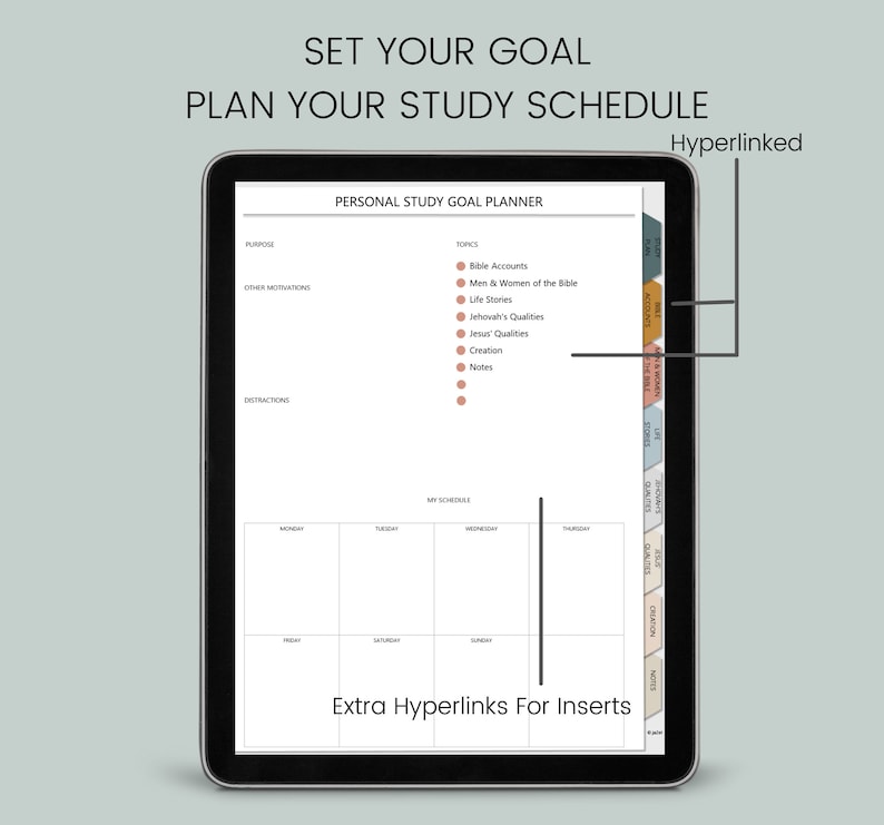 JW Personal Study Journal | Digital Notebook, Bible Study Guide (PDF ...