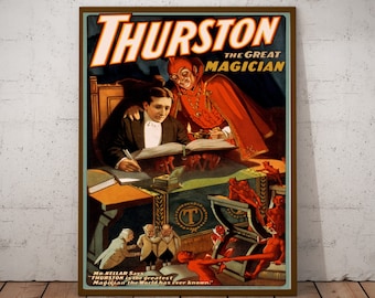 Vintage Magician Show Poster Print Antique Victorian | Etsy