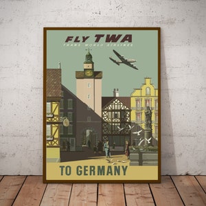 Germany Vintage Travel Poster Retro Wall Art Print Wall - Etsy