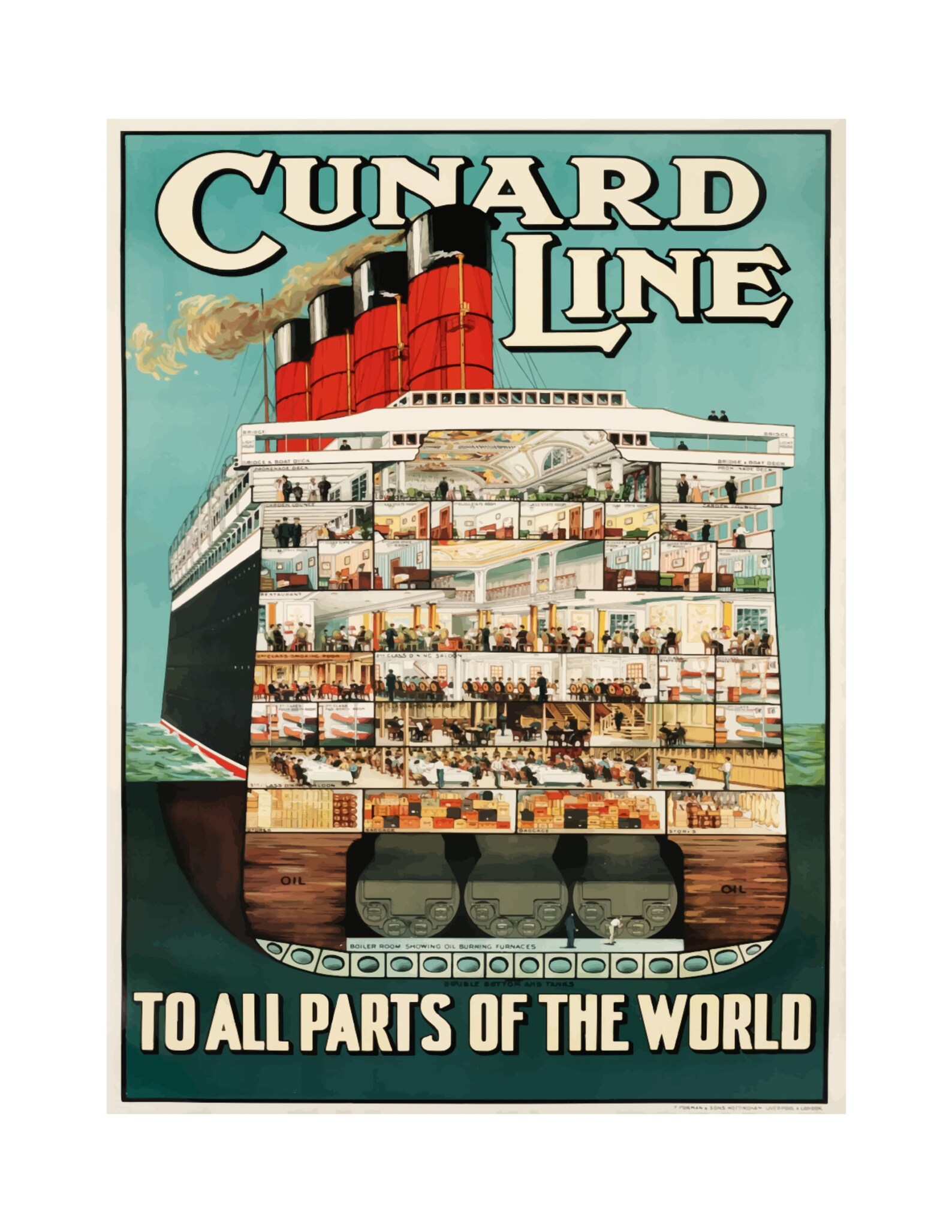 Cruise ship vintage travel poster retro wall art print wall | Etsy