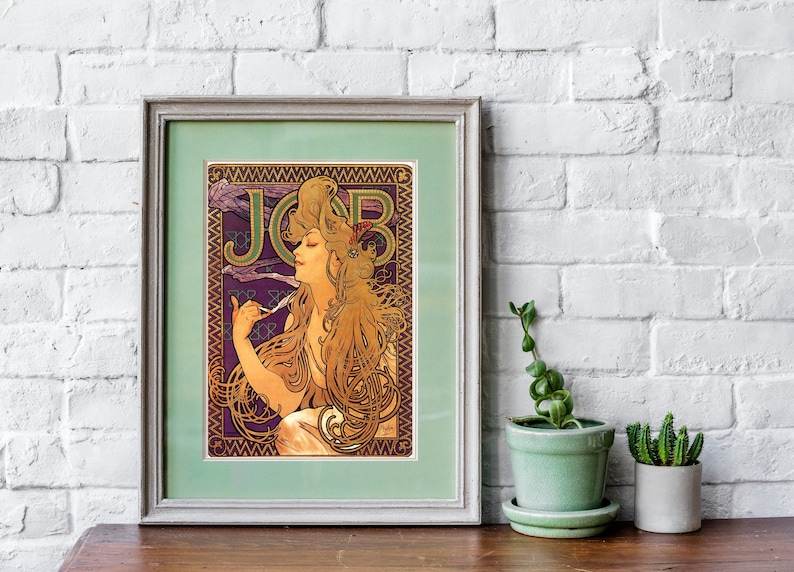 Alphonse Mucha Job cigarettes 1900. Fine Art Poster Print - Etsy