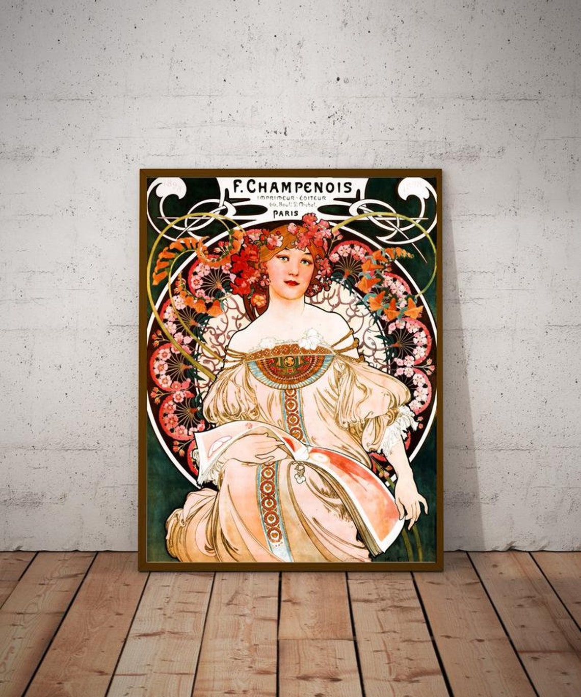 Alphonse Mucha Set of 6 Vintage Ad Prints Retro Wall | Etsy