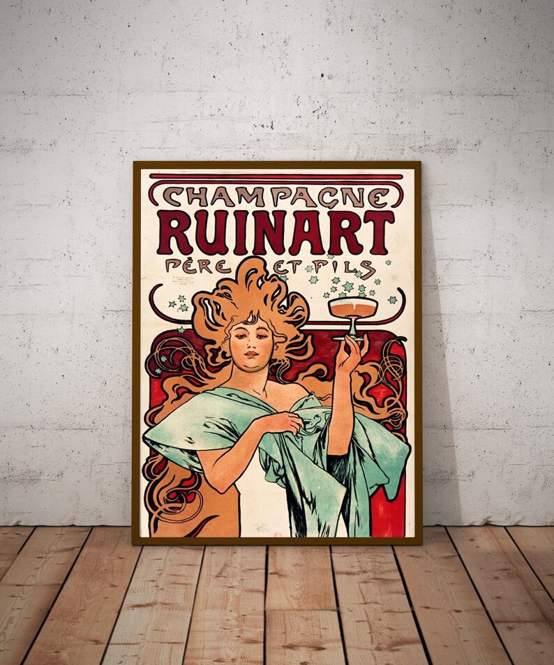 Alphonse Mucha Set of 6 Vintage Ad Prints Retro Wall - Etsy