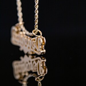Diamond Name Necklace | 14k Solid Gold Personalized Nameplate | 3D ...