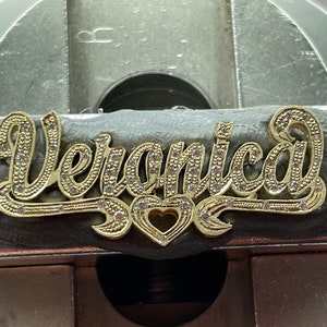 Diamond Name Necklace | 14k Solid Gold Personalized Nameplate | 3D ...