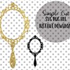 Hand Held Mirror SVG Laser Cut Files: Monogram Clipart (digital ...