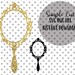 Hand Held Mirror SVG Laser Cut Files: Monogram Clipart (digital ...