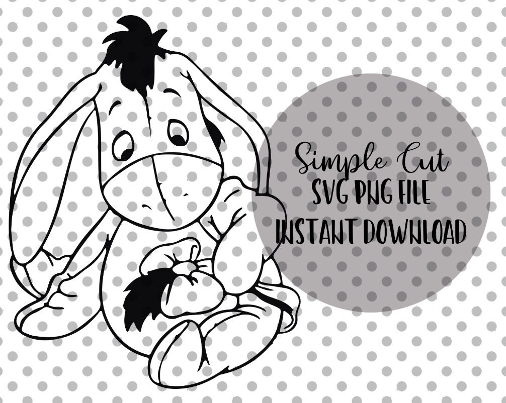 Eeyore Silhouette SVG eeyore SVG Winnie Outline SVG mug | Etsy