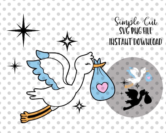 Baby Stork SVG Baby Shower Boy Girl Shirt Bodysuit Sweet - Etsy Norway