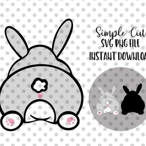 Bunny Butt SVG, Funny Bunny Butt Cutting File, Layered Cut File Kawaii ...