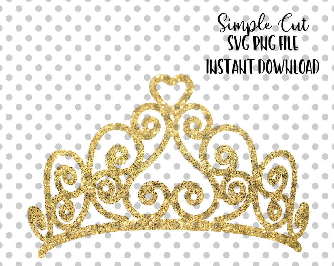 Gold Glitter Tiara PNG & SVG, Beauty Mirror SVG File Vector for ...