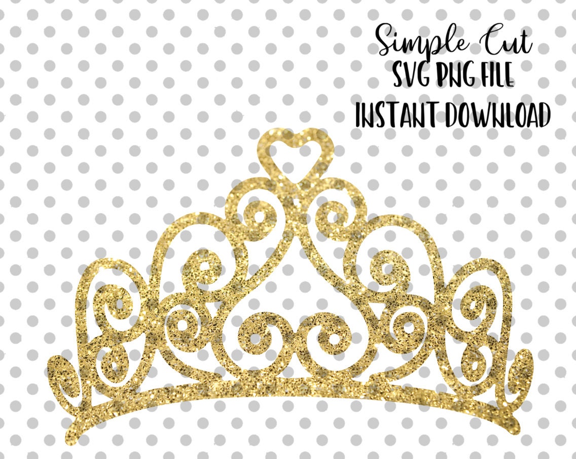 Gold Glitter Tiara PNG & SVG, Beauty Mirror SVG File Vector for ...