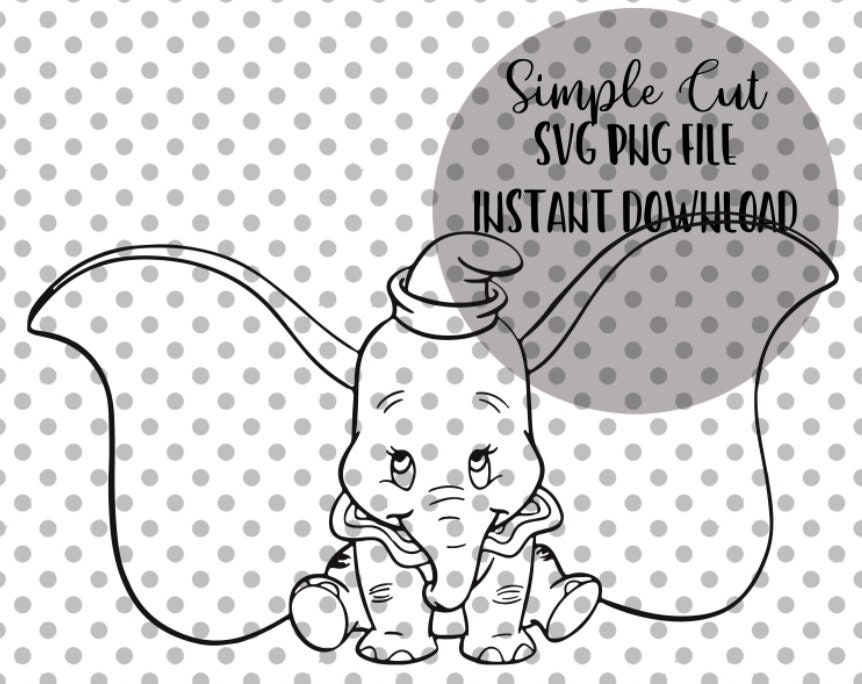Dumbo Svg Baby Dumbo Svg Silhouette Cricut Datei zum | Etsy