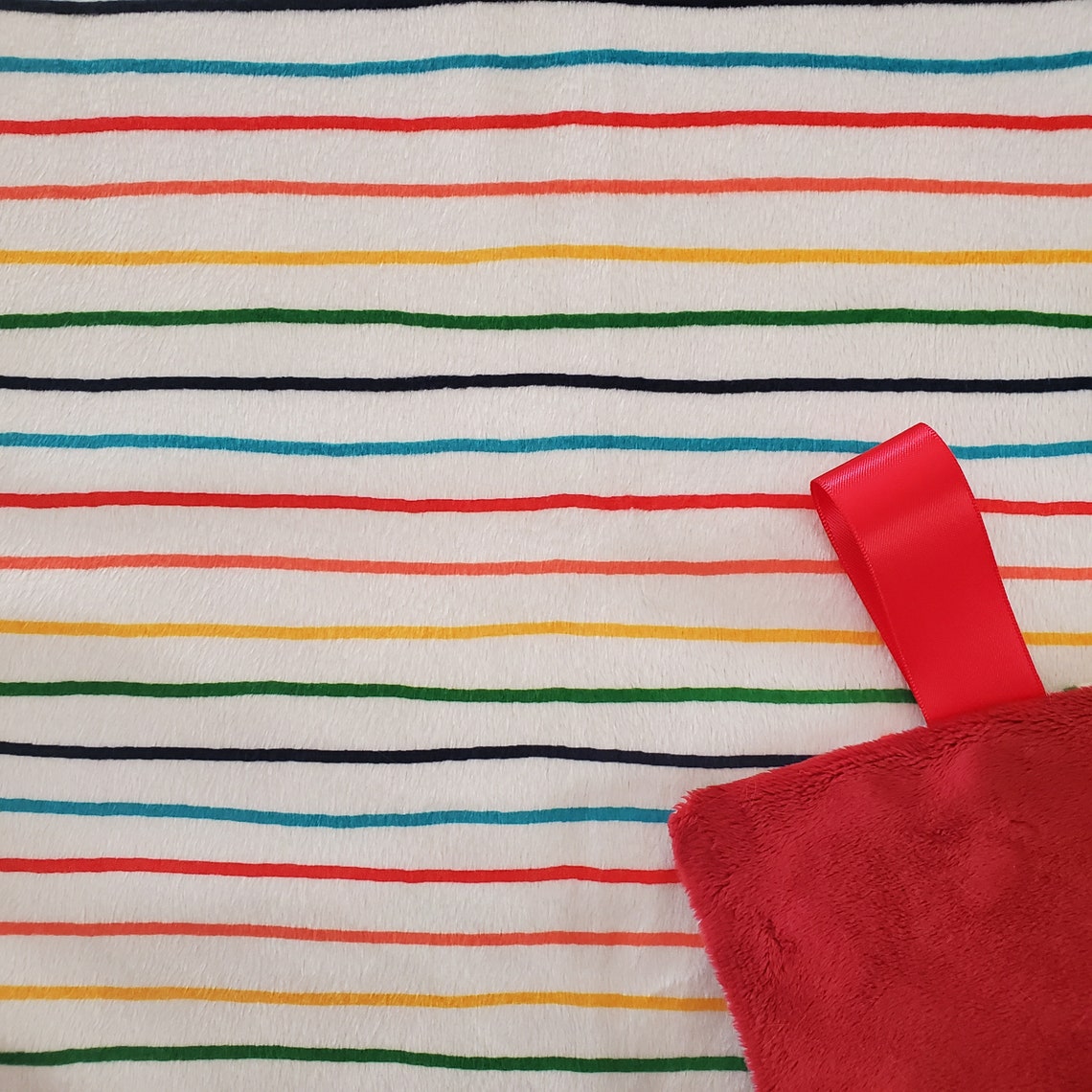 Primary Color Stripes // Neutral Baby // Minky Lovey Blanket - Etsy