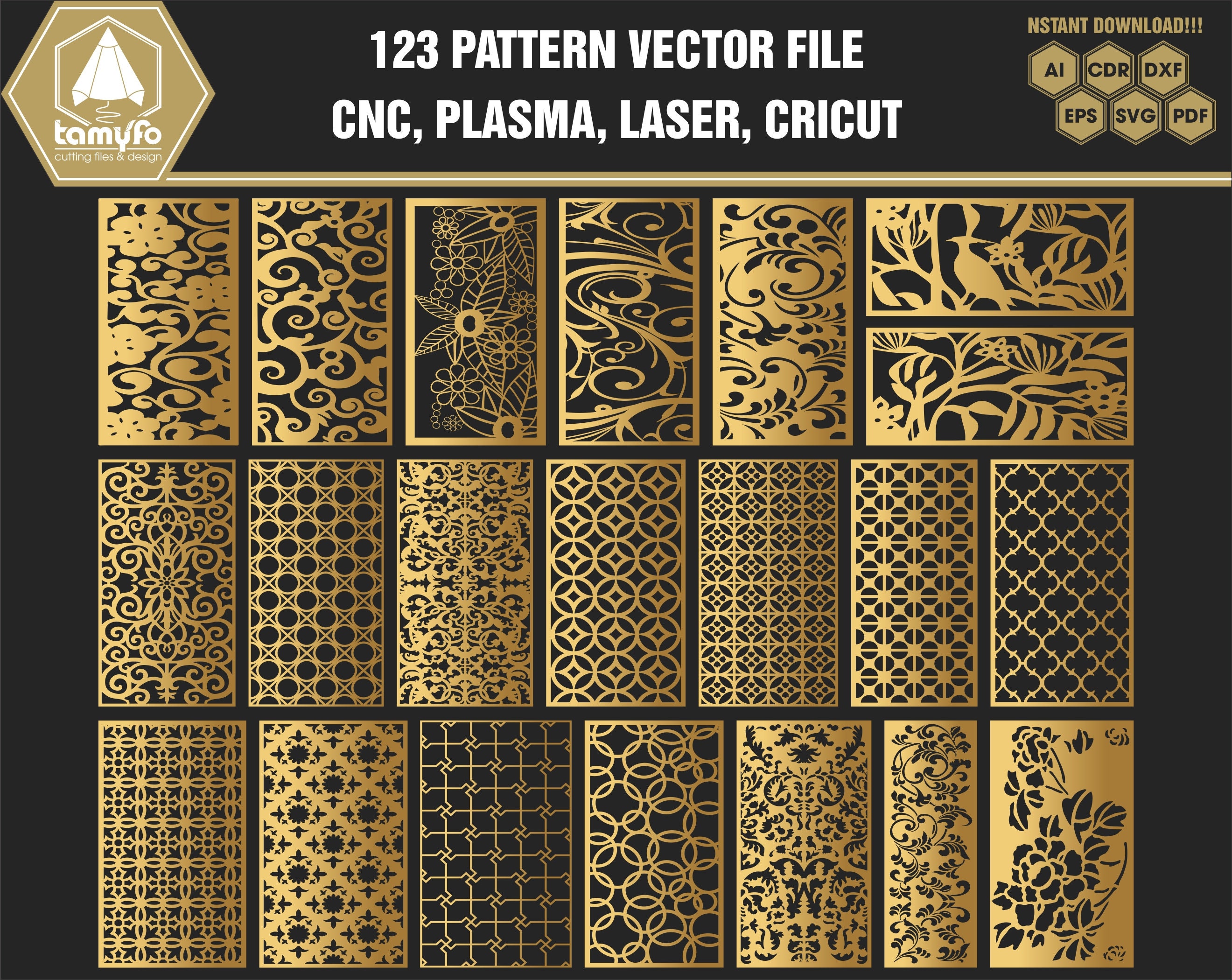 123 Pattern Vector Files CNC File Laser Cutting File Ai - Etsy Canada