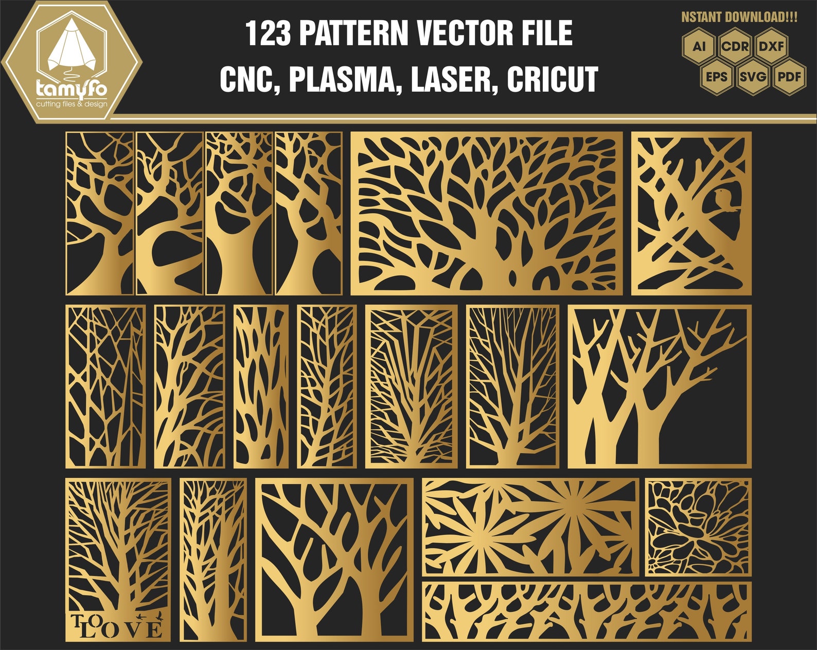 123 Pattern Vector Files CNC File Laser Cutting File Ai - Etsy Canada
