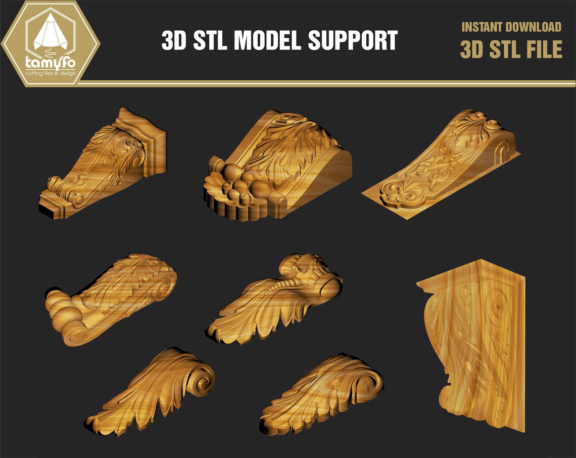 3D STL Files Model Support for 3D Printer and Cnc Vectric | Etsy