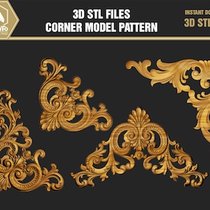 3D STL Files Corner Model Pattern for 3D Printer and Cnc Vectric Artcam ...
