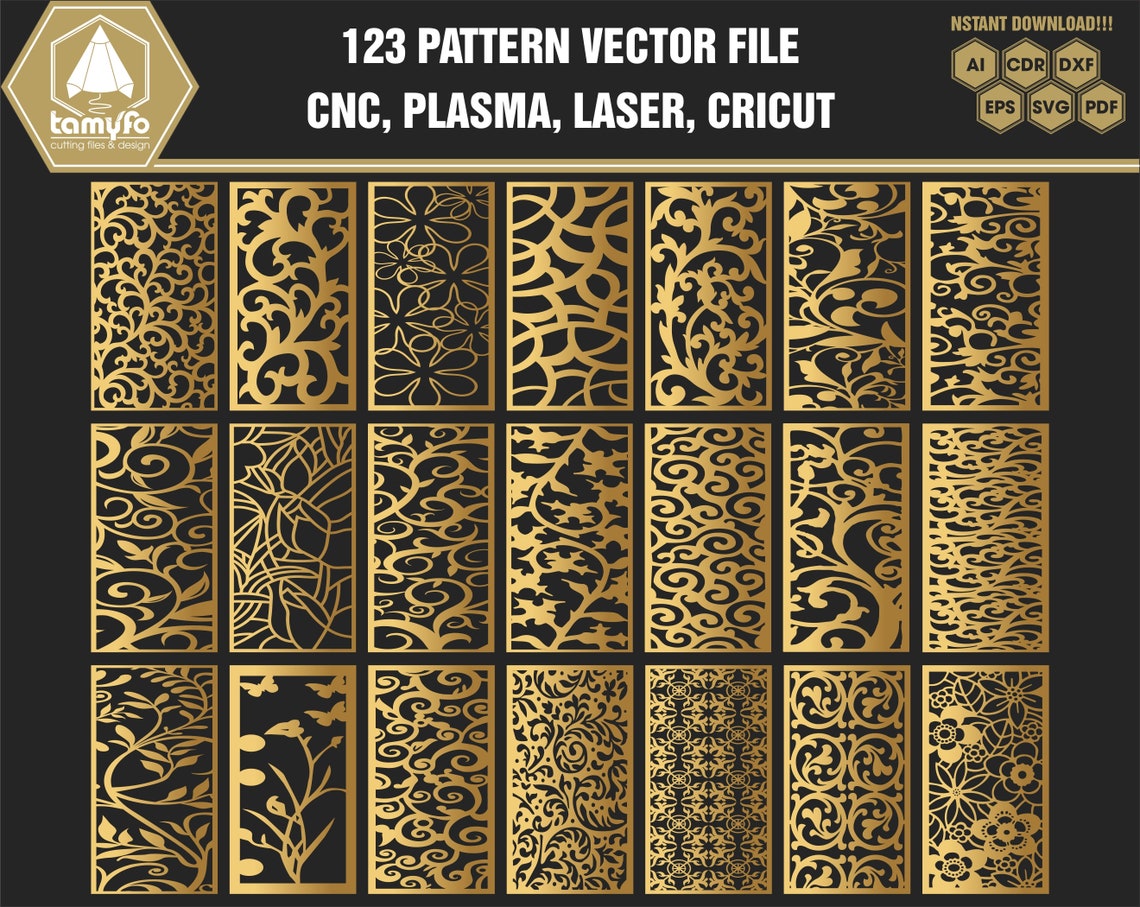 123 Pattern Vector Files CNC File Laser Cutting File Ai - Etsy Canada