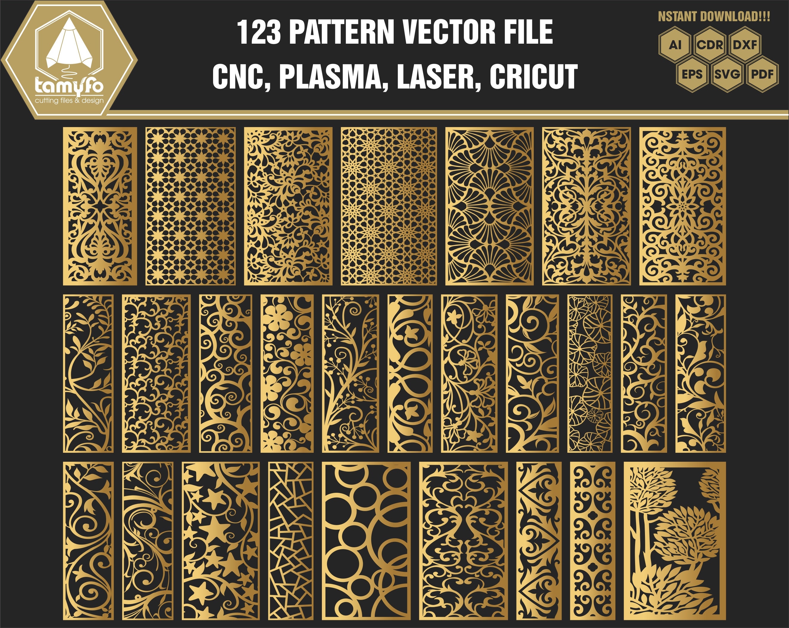 123 Pattern Vector Files CNC File Laser Cutting File Ai - Etsy Canada