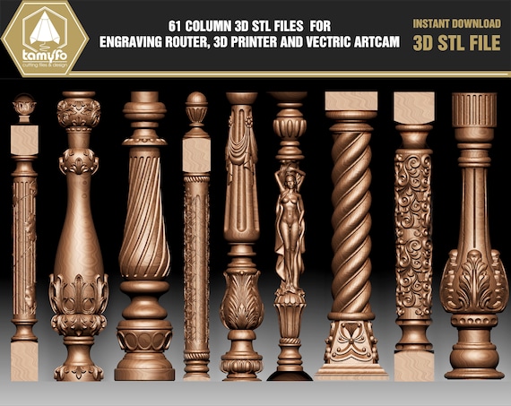 61 Column 3d Stl Files for Engraving Router 3d Printer and - Etsy