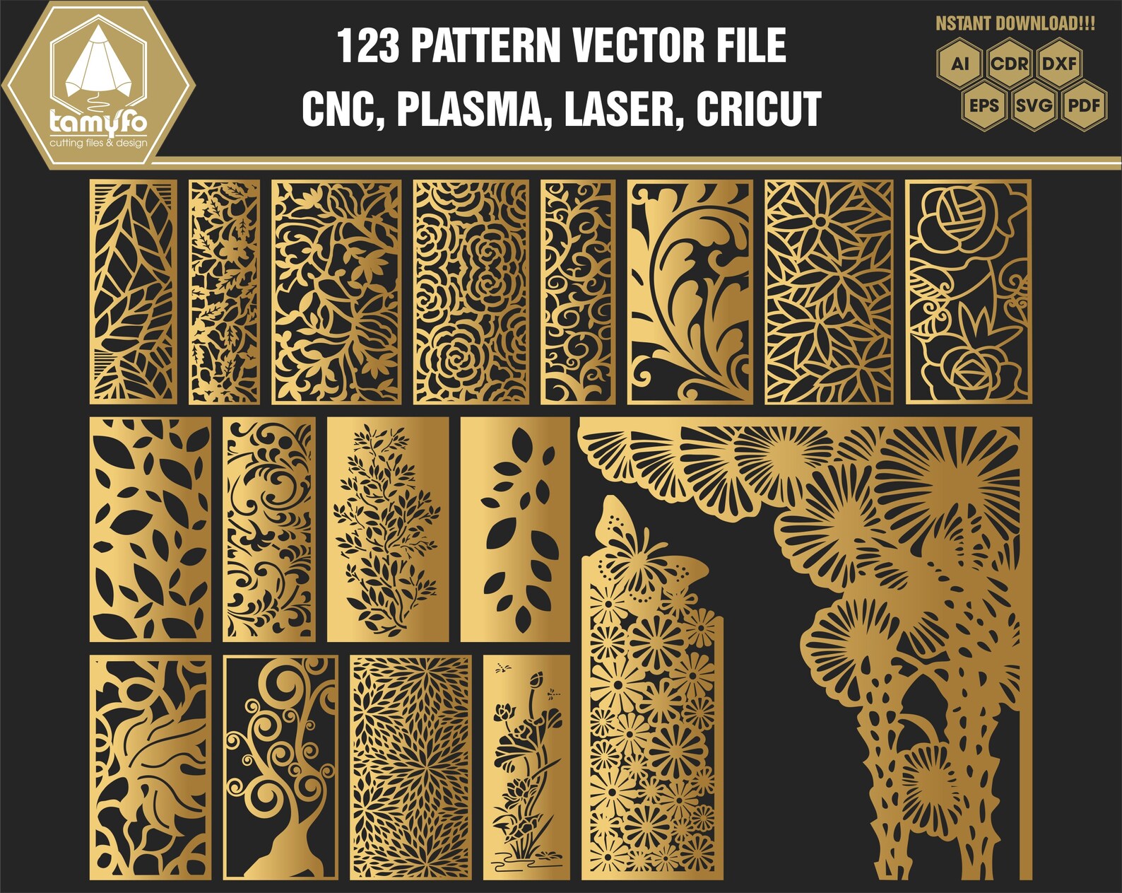 123 Pattern Vector Files CNC File Laser Cutting File Ai - Etsy Canada