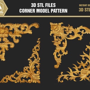 3D STL Files Corner Model Pattern for 3D Printer and Cnc Vectric Artcam ...