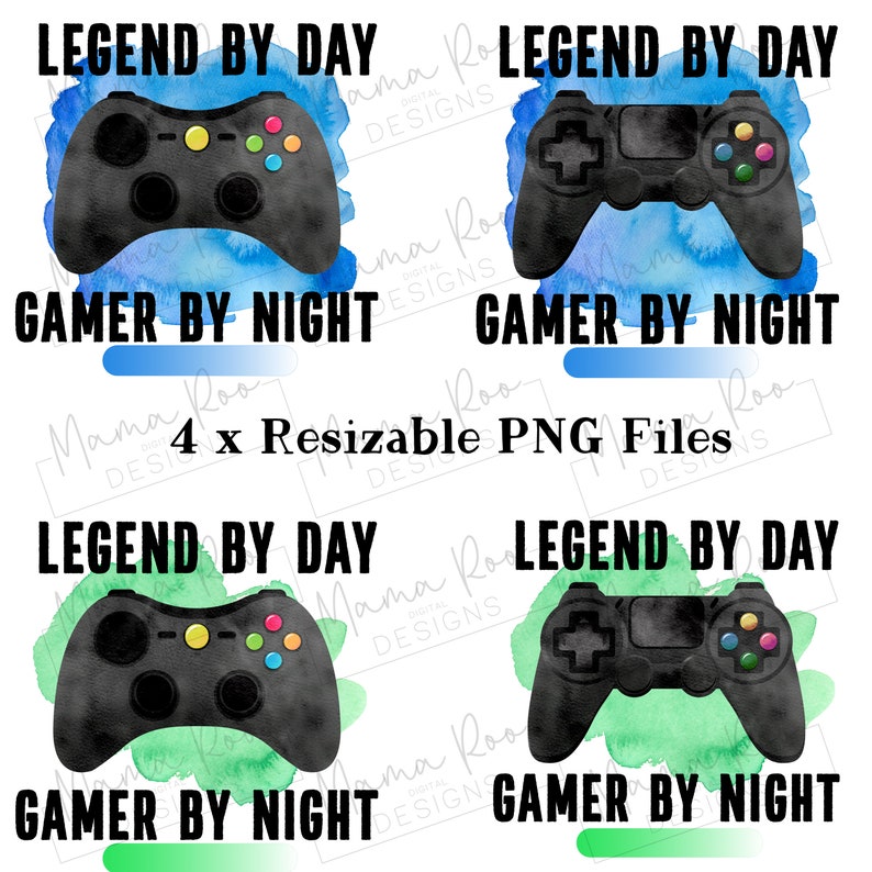 Gaming Sublimation Design Bundle Legend by Day Gamer by - Etsy
