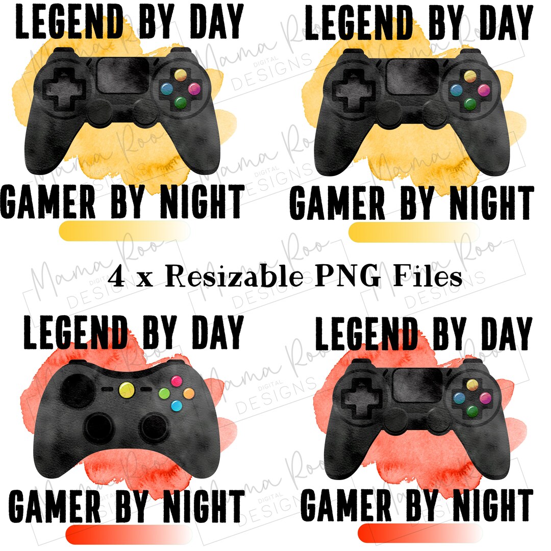 Gaming Sublimation Design Bundle Set of 4 | Legend by Day Gamer by ...