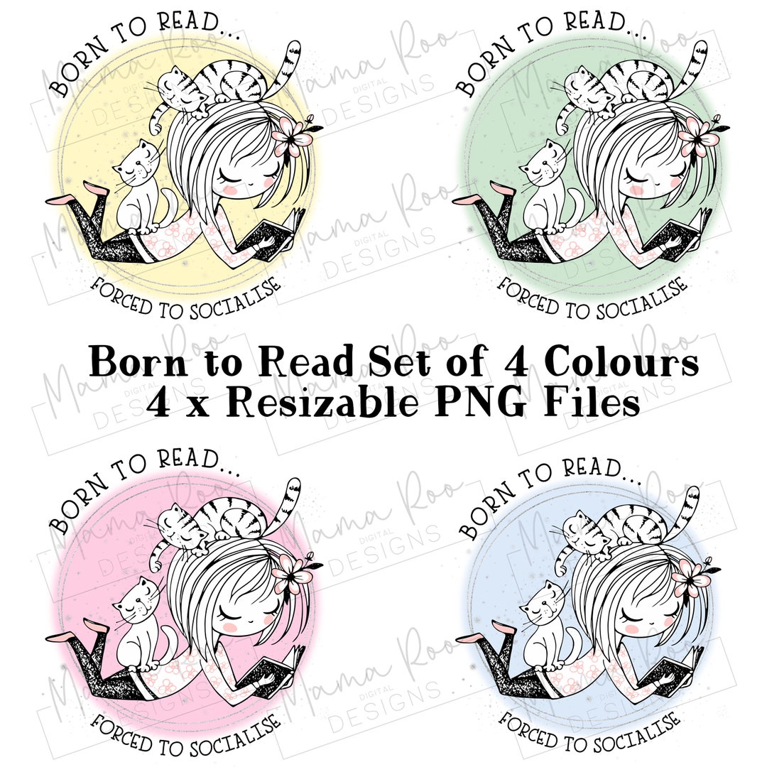 Born to Read Sublimation Quote Design Bundle | Digital PNG File ...