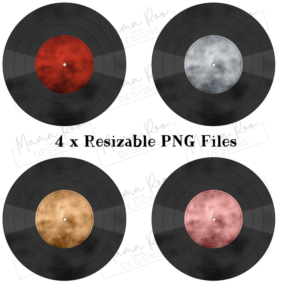 Vinyl Record Clipart Set | PNG Bundle | Sublimation Design Templates ...