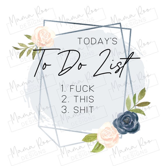 Funny Adult Humour Sublimation Design PNG Template to Do | Etsy