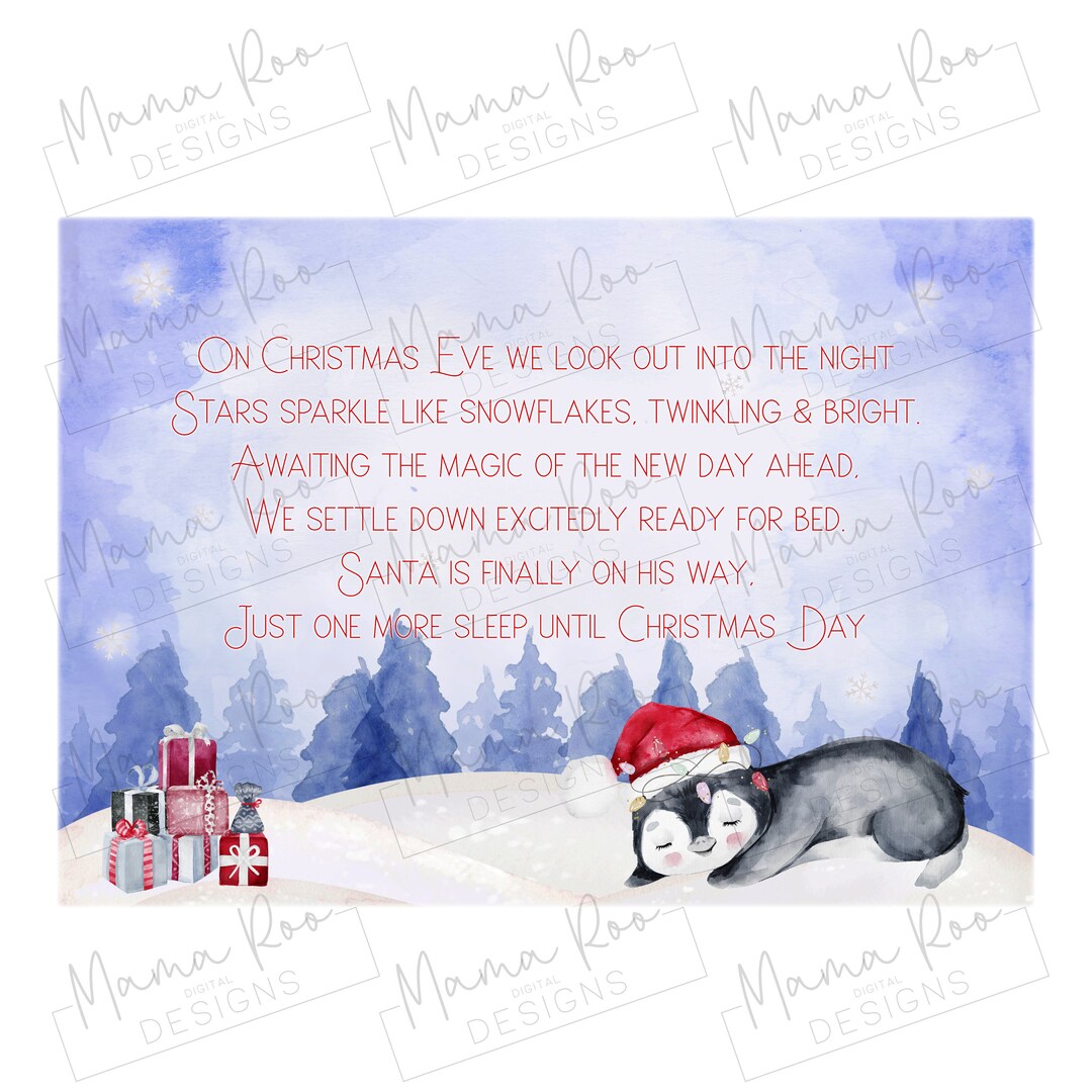 Christmas Eve Pillowcase Design Christmas Sign Design Instant Download ...