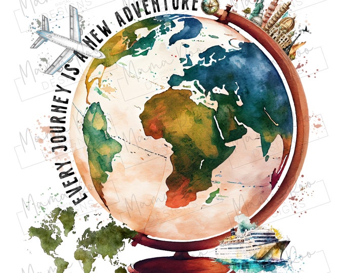 Travel Sublimation Design | World Map PNG | Instant Download ...