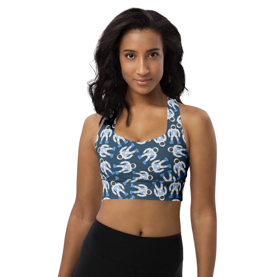 Astronauts in Outer Space Sports Bra, Printed Sports Bra, Women Sports ...