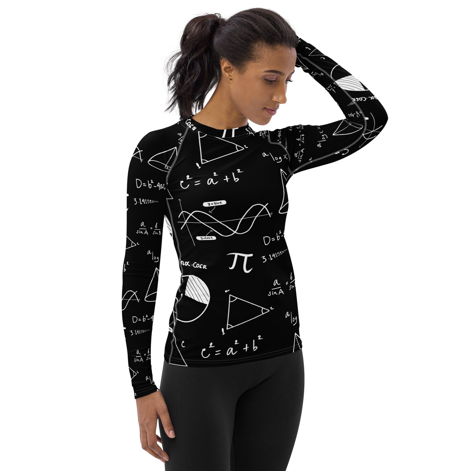 Geometry Math Equations Rash Guard, Fitness Rash Guard, Long Sleeve ...