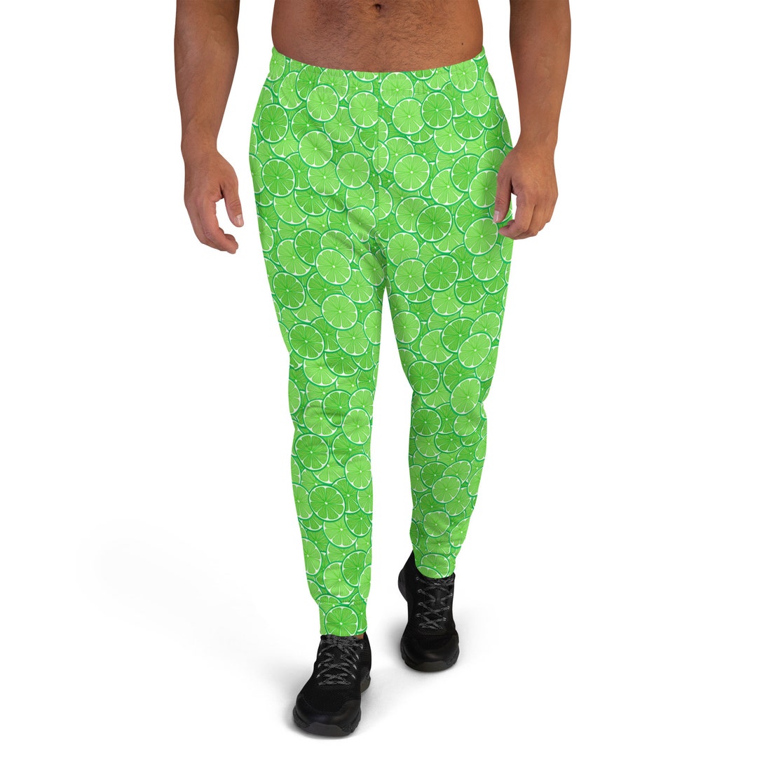 Citrus Limes Fruit Printed Jogger Sweatpants Men, Foodie Yoga Pants ...