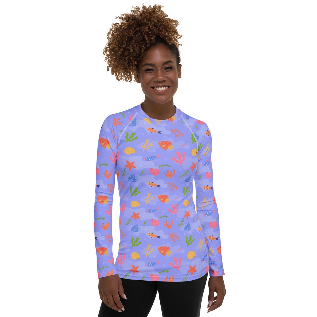 Under the Sea Starfish Ocean Rash Guard, Nautical Marine Yoga Workout ...