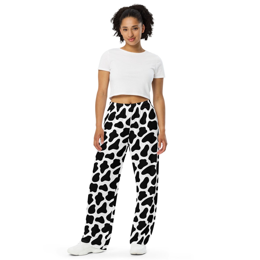 Cow Spotted Unisex PJ Pants, Comfy Lounge Pants With Pockets, Elastic ...