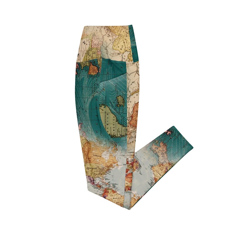 World Map Leggings Womens Leggings Map of the World Map - Etsy
