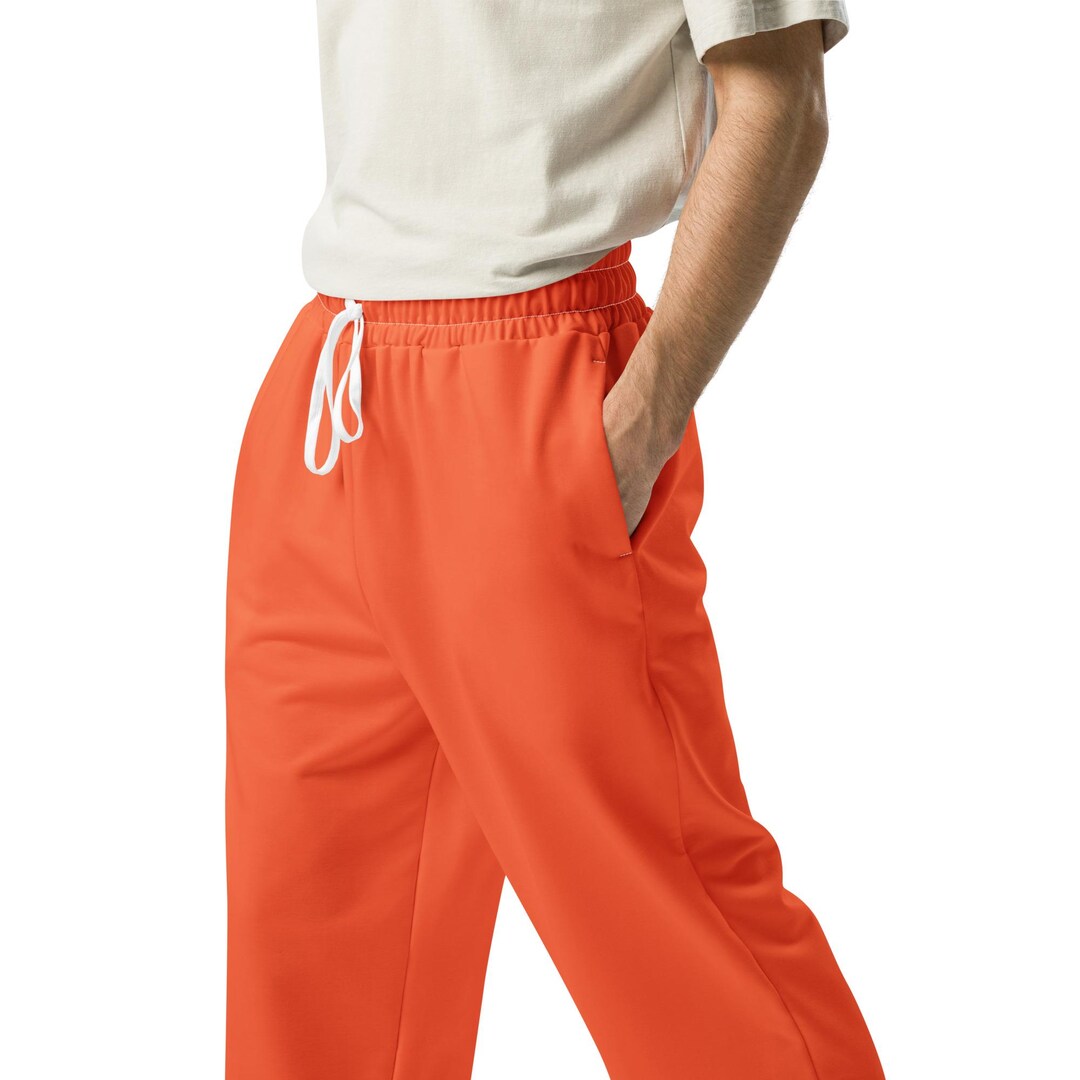 Solid Orange Jogger Sweatpants Unisex, Casual Streetwear Lounge Pants ...