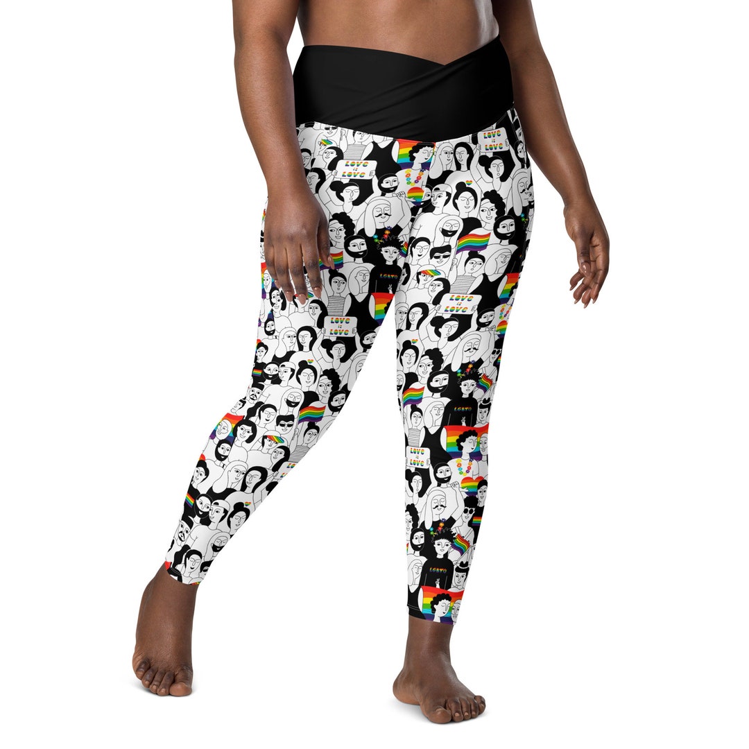 LGBTQ Gay Pride Parade Leggings, Plus Size Lesbian Pride Gym Yoga ...