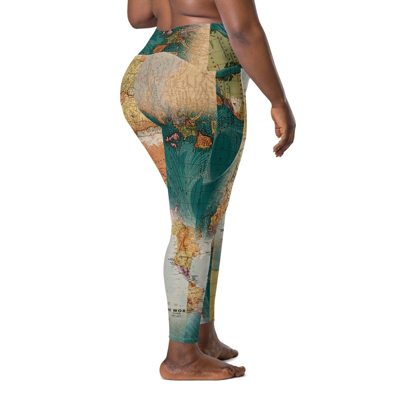 World Map Leggings Womens Leggings Map of the World Map - Etsy