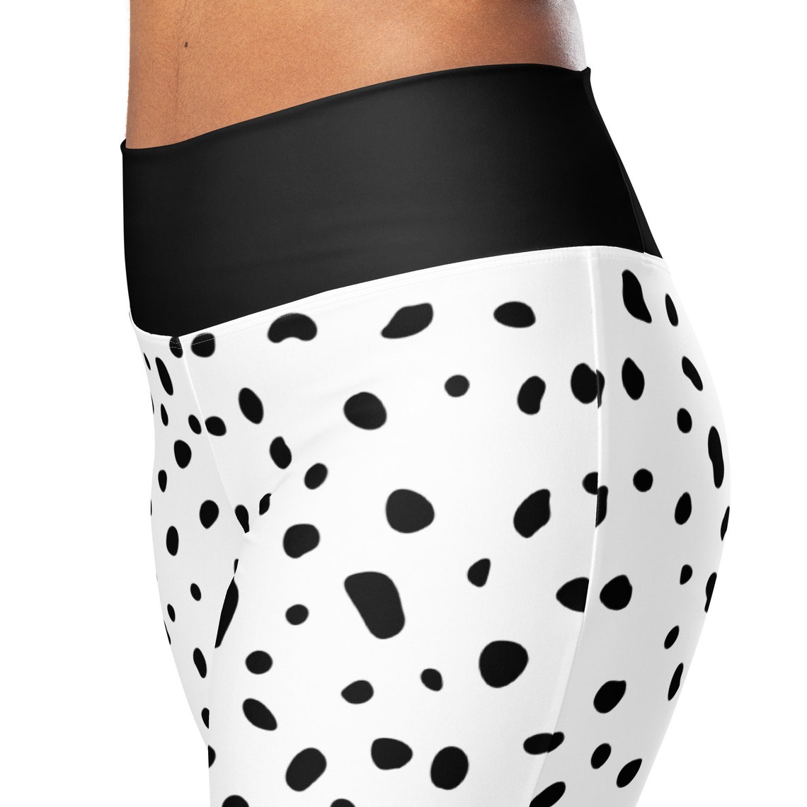 Dalmatian Spots Printed Flared Legging Pants for Women, All Over Print ...