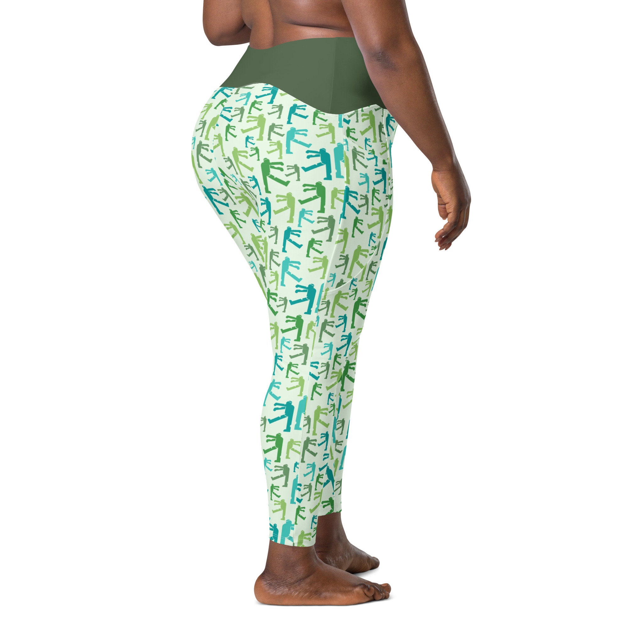 Zombies Print Halloween Leggings, Plus Size Yoga Pants, Creepy Zombies ...