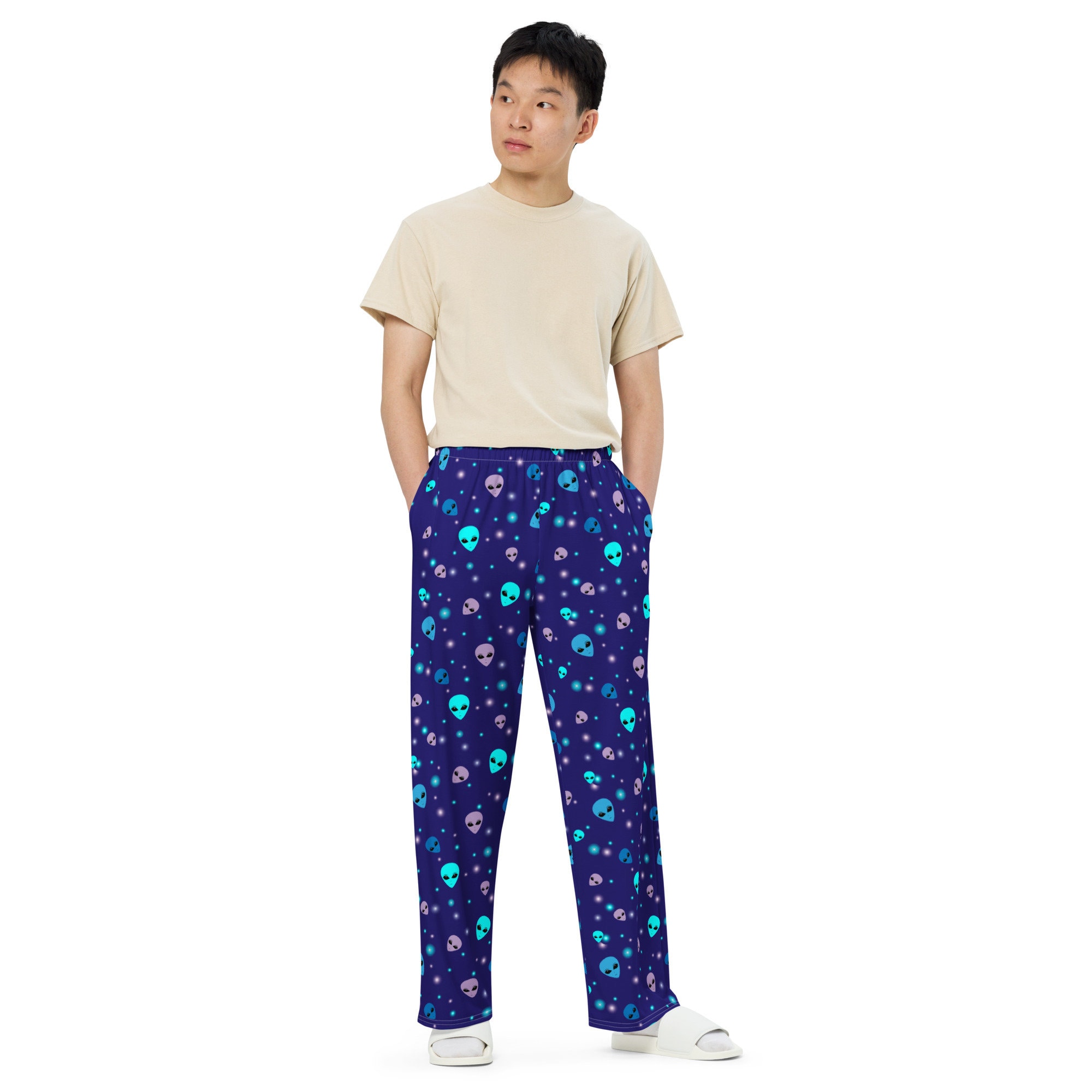 Aliens UFO Unisex PJ Pants, Comfy Lounge Pants With Pockets, Elastic ...